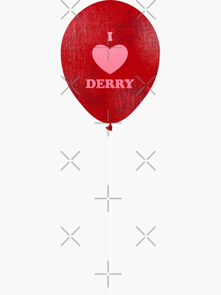 "I Love Derry Red Balloon" Sticker by japdua | Redbubble
