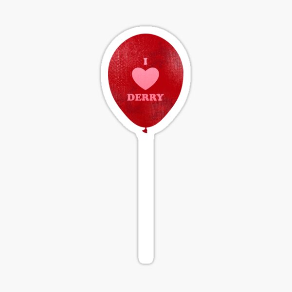 "I Love Derry Red Balloon" Sticker by japdua | Redbubble