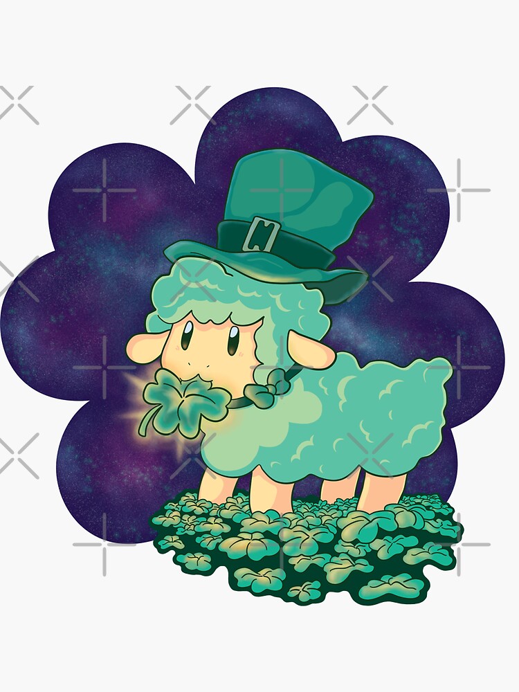 "Shamrock Sheep" Sticker for Sale by LinaToasty | Redbubble