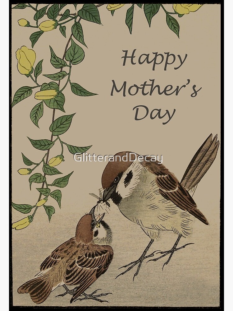 "Happy Mother's Day - Mother and baby bird" Greeting Card for Sale by ...