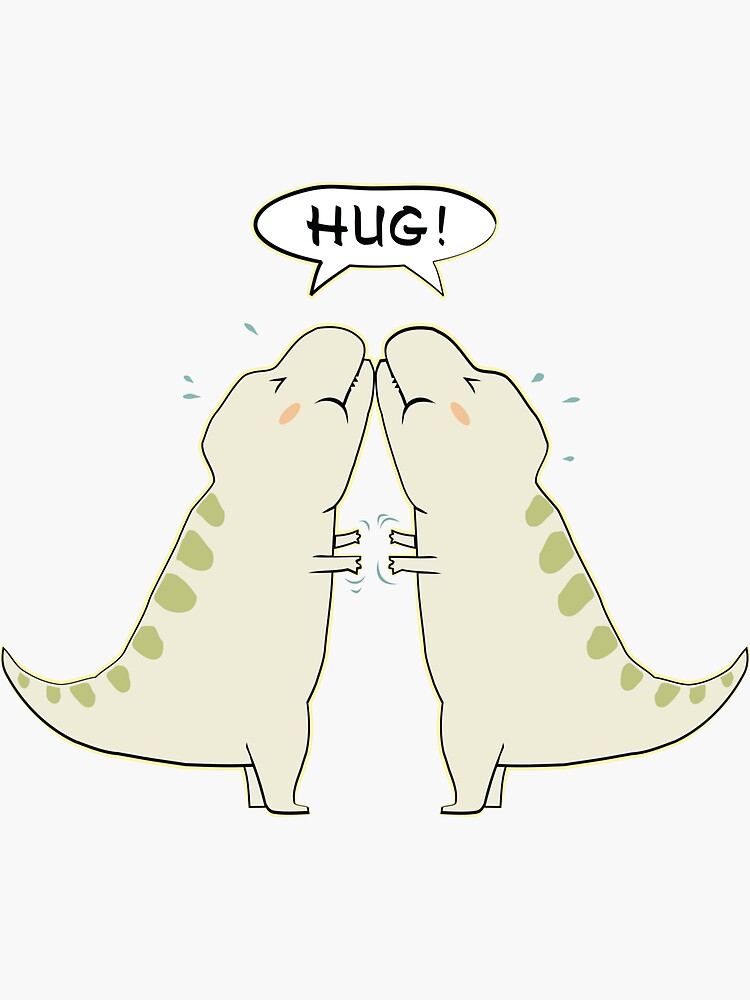 "t rex hug" Sticker for Sale by ramib | Redbubble
