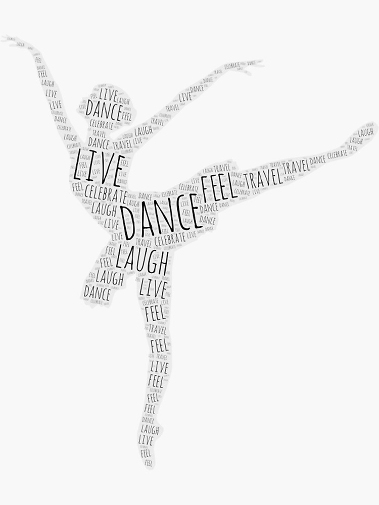 "Dance word clouds design" Sticker for Sale by KleinJenny | Redbubble