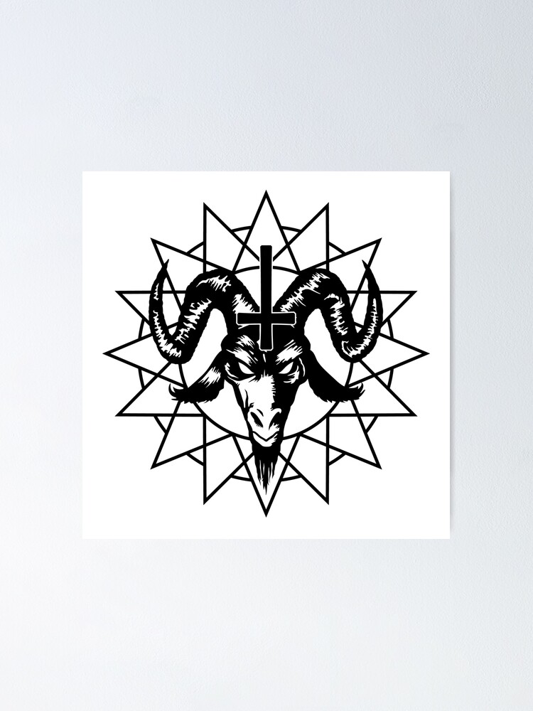 "Satanic Goat Head with Chaos Star (black)" Poster by Mystic-Land ...
