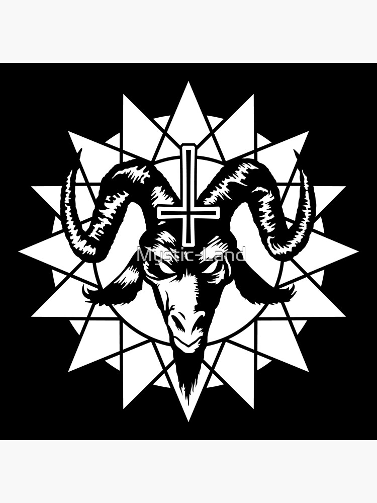 Póster «Cabeza de cabra satánica con estrella del caos (blanco)» de ...