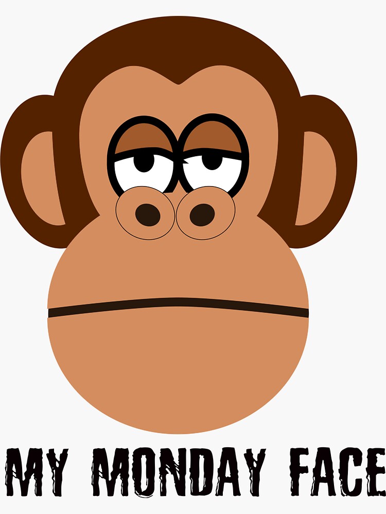"Monkey Monday face" Sticker for Sale by masterkane | Redbubble