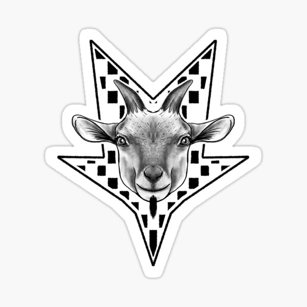 "black and white goat face" Sticker for Sale by Elrcpinta | Redbubble