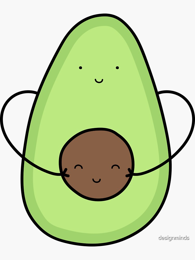 "Cute Avocado Hug" Sticker for Sale by designminds | Redbubble