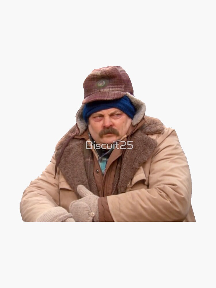 "Cold Ron Swanson" Sticker for Sale by Biscuit25 | Redbubble