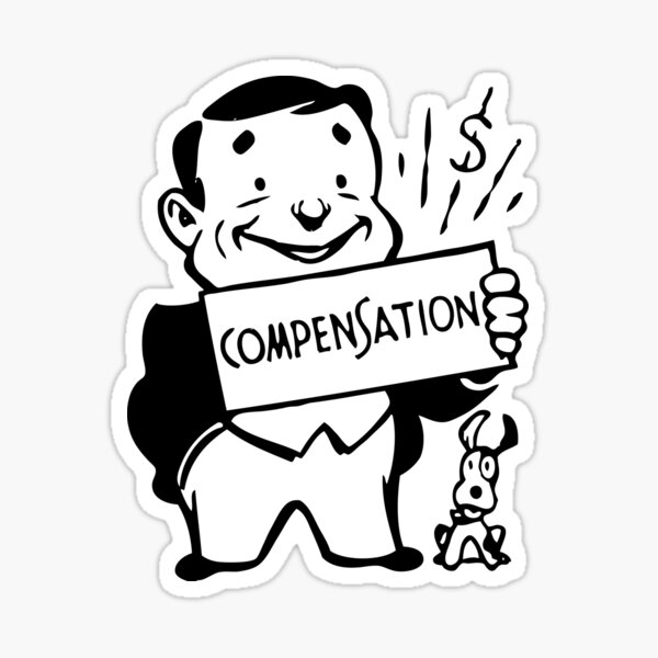 "COMPENSATION Pop Art" Sticker for Sale by BruceALMIGHTY | Redbubble