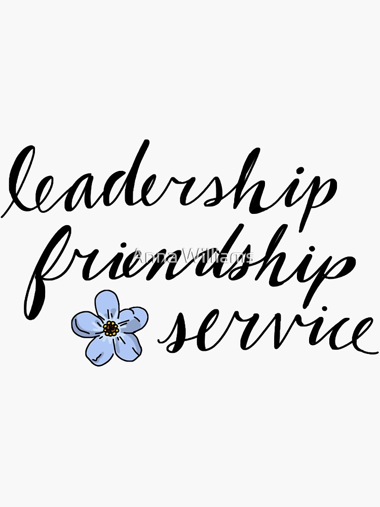 "Leadership, friendship, service logo" Sticker for Sale by ...