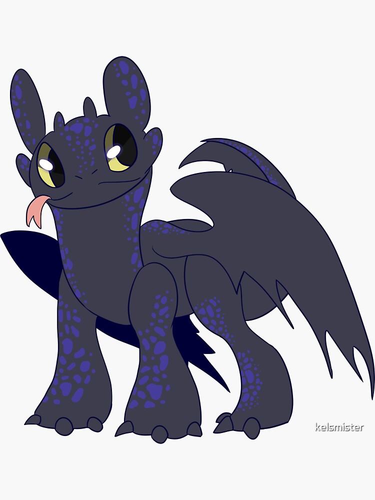 "Blue Glow Toothless Nightfury" Sticker for Sale by kelsmister | Redbubble