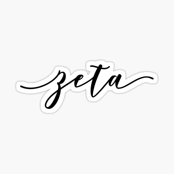 "zeta script" Sticker for Sale by danielleblack04 | Redbubble