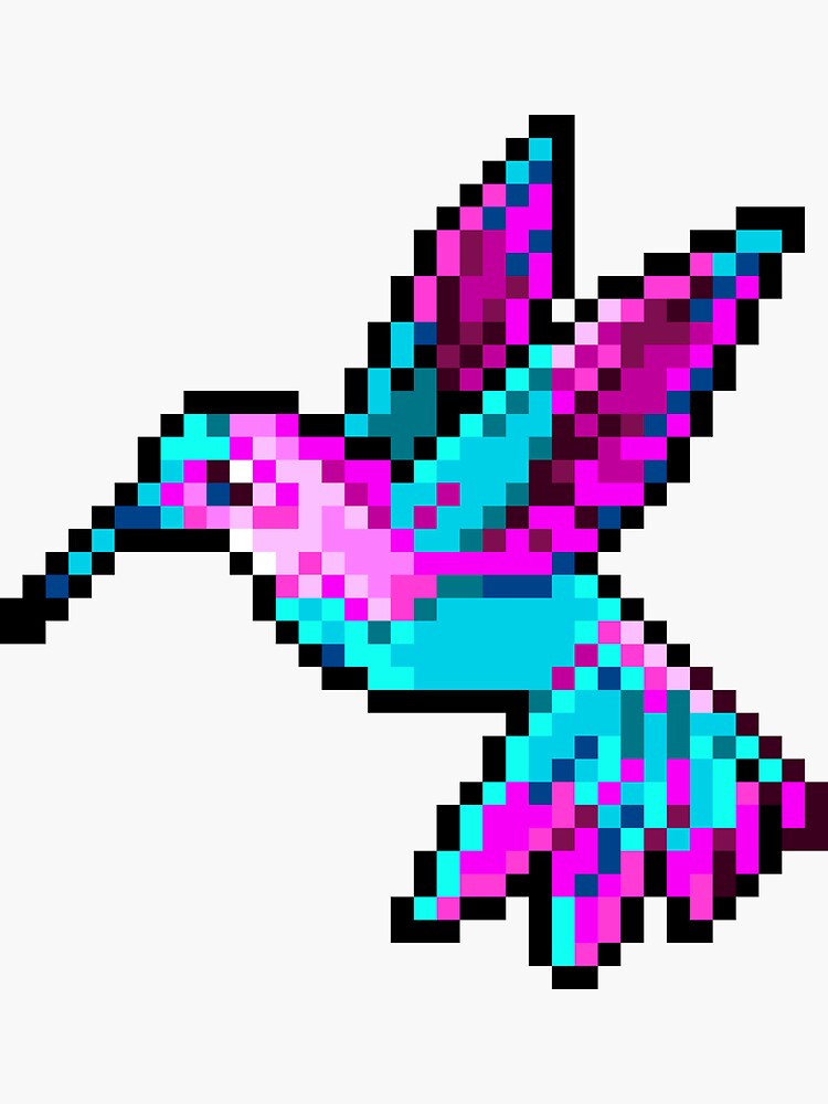 Pegatina «Colibrí Pixel» de theCatghost | Redbubble