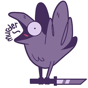 "Fat Derpy Crow Eating a Hamburger" Sticker by AnankeReed | Redbubble