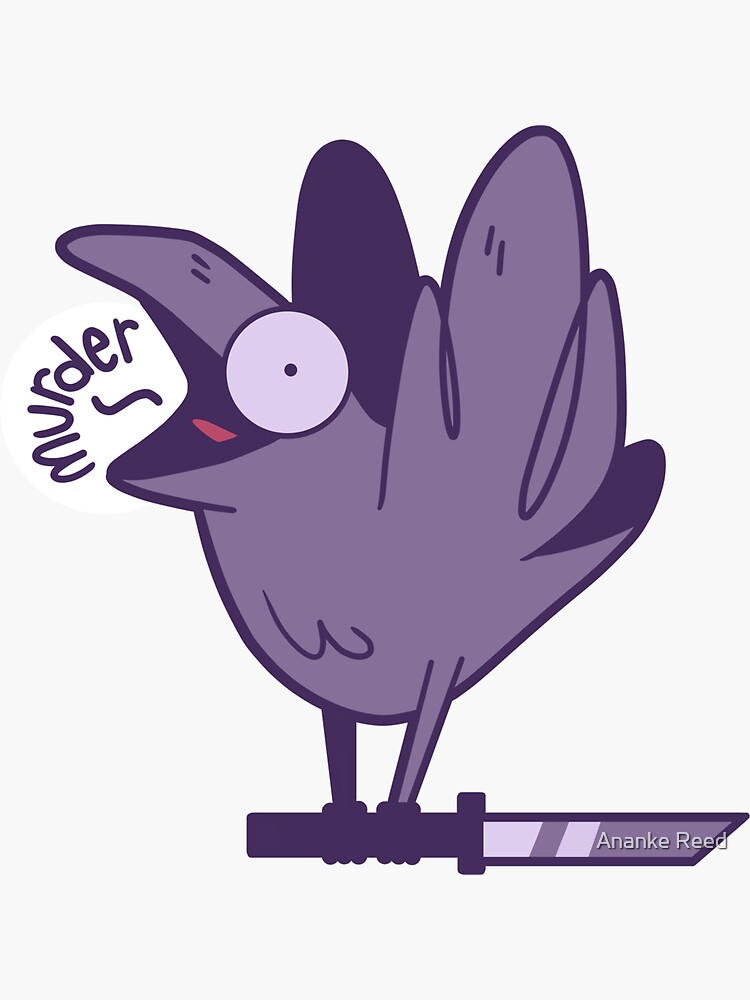 "Derpy Murderous Crow" Sticker for Sale by AnankeReed | Redbubble