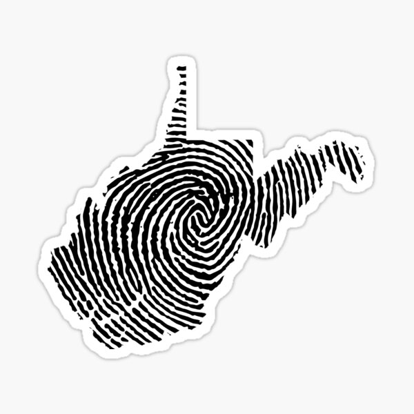 "West Virginia Home State Fingerprint Pride" Sticker by tdjeff02 ...