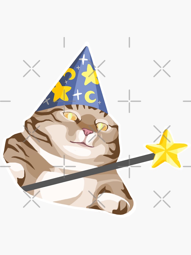 Pegatina «Woosh Aparece el gato mago» de Desyx | Redbubble