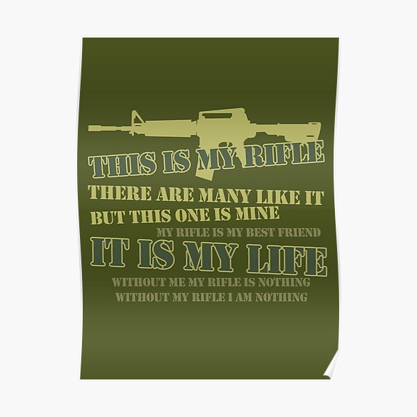 "This is my Rifle - Rifle Creed" Poster for Sale by McPod | Redbubble