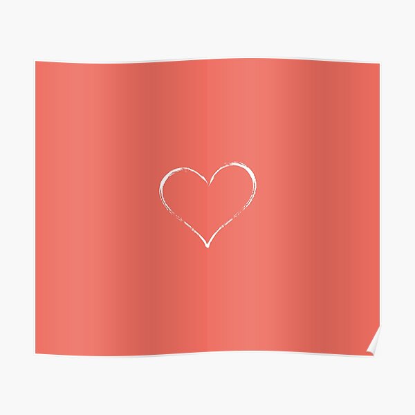 "Heart Pantone trend color Living Coral 16-1546" Poster for Sale by ...