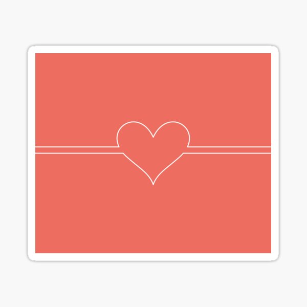 "Heart Pantone trend color Living Coral 16-1546" Sticker for Sale by ...