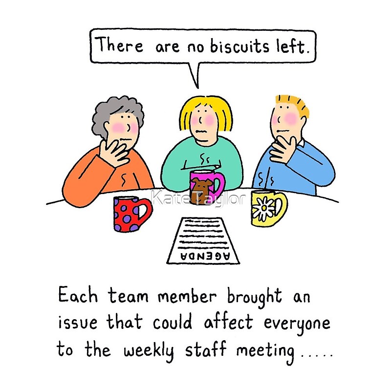 "Team Meeting Cartoon Humor" by KateTaylor | Redbubble