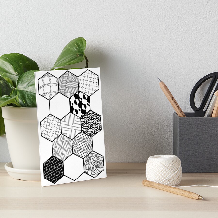 "Zentangle wall art, geometric, pattern, texture" Art Board Print for ...