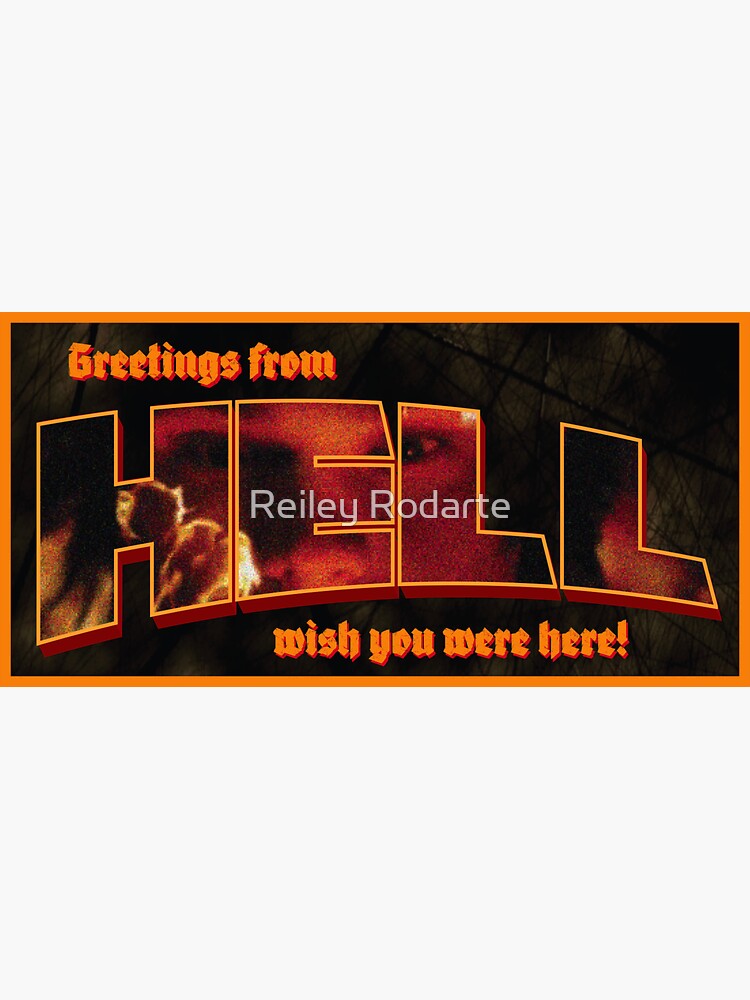 "Greetings from Hell!" Sticker for Sale by reiley | Redbubble