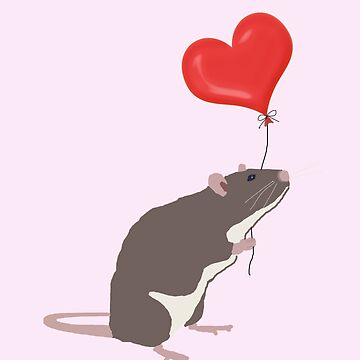 "Rat with Heart Balloon" Poster for Sale by Amy Hadden | Redbubble