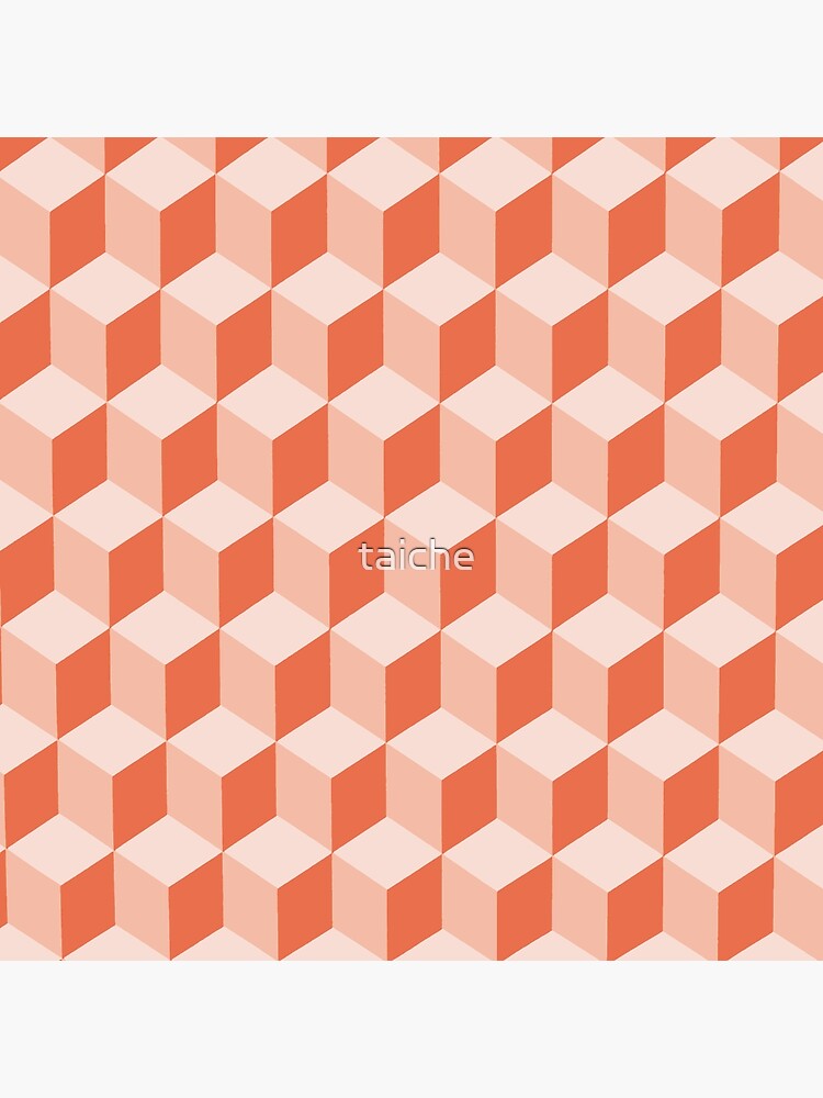 "Isometric Cube Pattern Peach Pink Geometric Art" Poster for Sale by ...