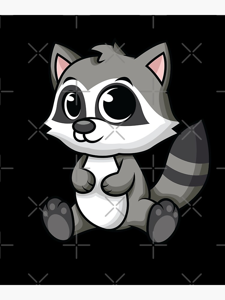 "Cute Baby Raccoon - Trash Panda Bandit Gift" Poster for Sale by ...