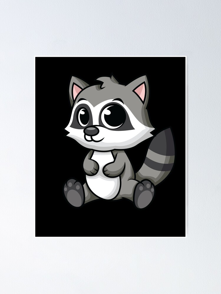 "Cute Baby Raccoon - Trash Panda Bandit Gift" Poster for Sale by ...