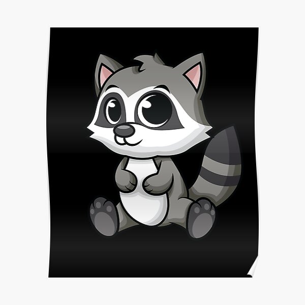 "Cute Baby Raccoon - Trash Panda Bandit Gift" Poster for Sale by ...