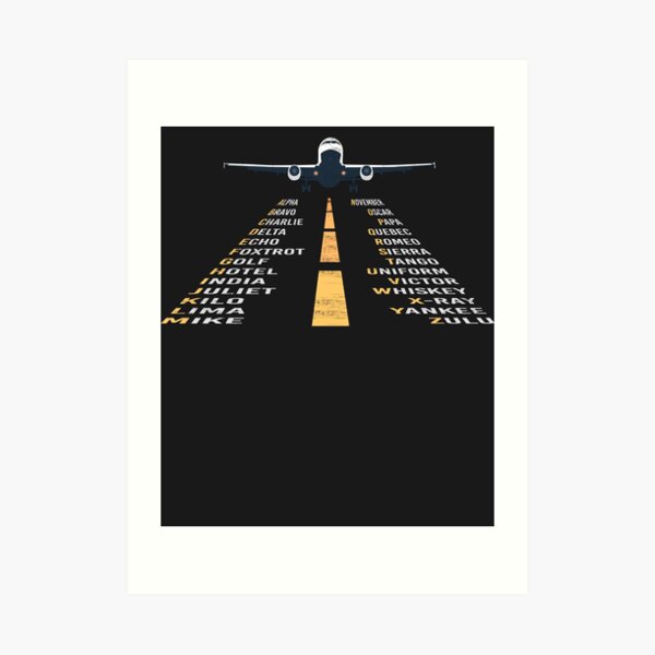 "Phonetic Alphabet Design | Pilot Cadet Airplane Art" Art Print by ...