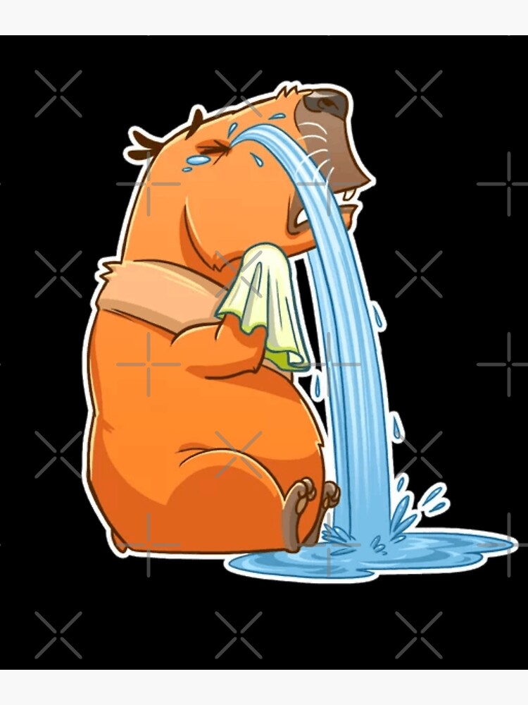 "Capybara Crying - Cute Guinea Pig Animal Pet Zoo" Poster for Sale by ...
