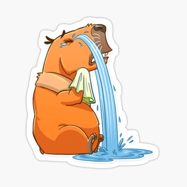 "Capybara Crying - Cute Guinea Pig Animal Pet Zoo" Sticker for Sale by PrintPress | Redbubble