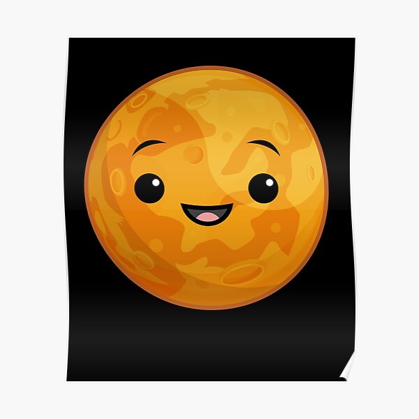 "Mercury - Cute Happy Planet Solar System Galaxy" Poster for Sale by ...