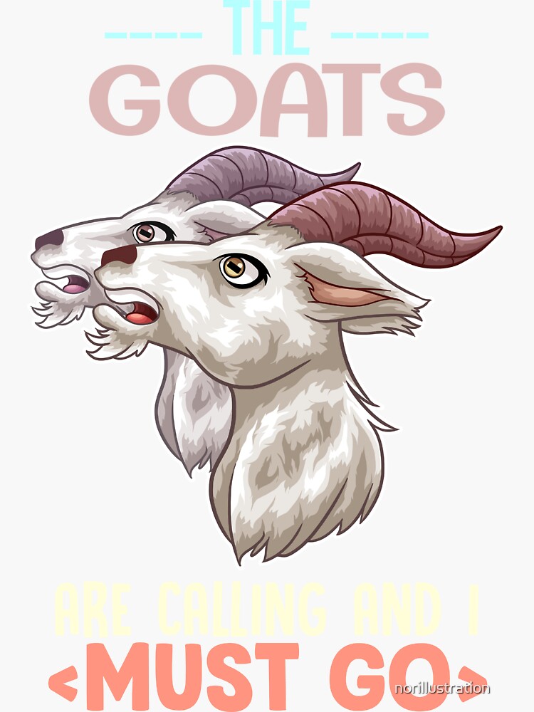 "Calling Goats " Sticker for Sale by norillustration | Redbubble