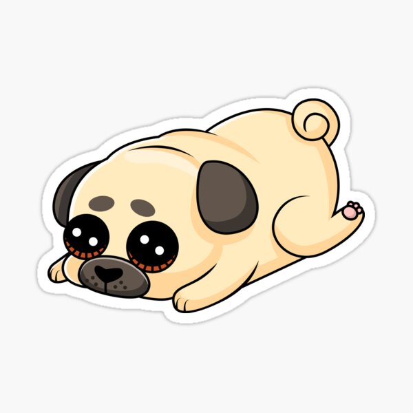 "Cute Pug Dog - Kawaii Anime Puppy Animal Lover " Sticker for Sale by ...