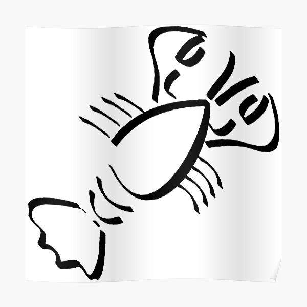 "Lobster Calligraphy" Poster by VertiginousArt | Redbubble