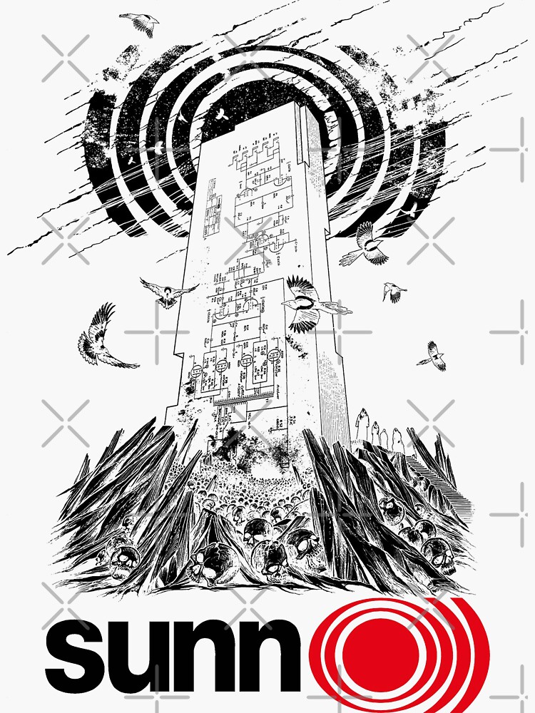 "SUNN O)))" Sticker for Sale by rippingthrash | Redbubble