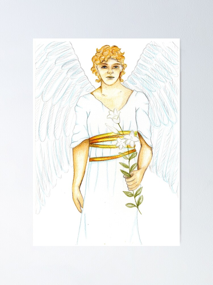 "Archangel Gabriel the Messenger Angel- White" Poster for Sale by ...