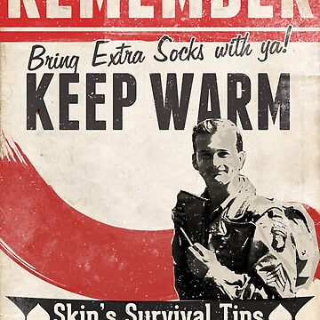 "Skip Band of Brothers Keep Warm Poster" Sticker for Sale by machangula ...