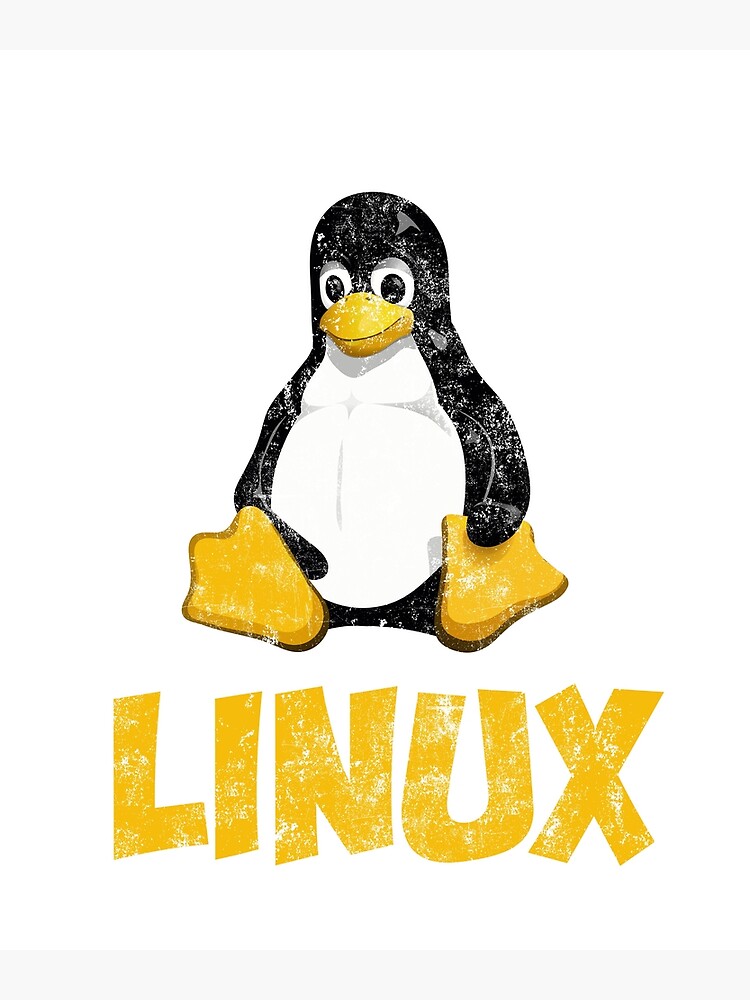 "Vintage Linux Logo Tux" Poster for Sale by vladocar | Redbubble