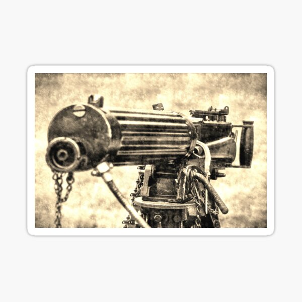 "Vickers Machine Gun Vintage WW1" Sticker by bejacs | Redbubble