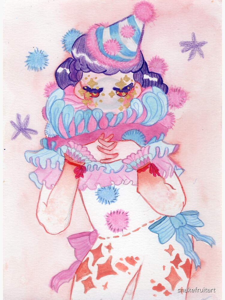 "pastel clown " Sticker by snakefruitart | Redbubble