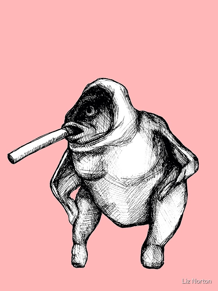 Lámina artística «Pescado en un pollo fumando un cigarrillo» de ...