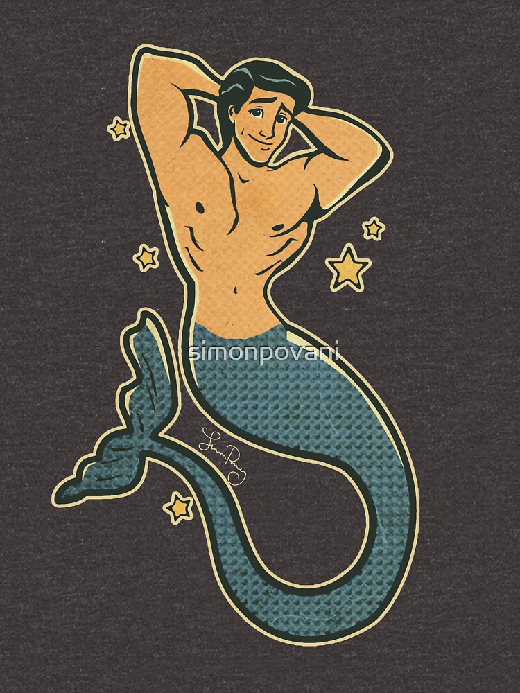 "Merman Prince Eric Vintage Sailor Style Tattoo" Essential T-Shirt for ...