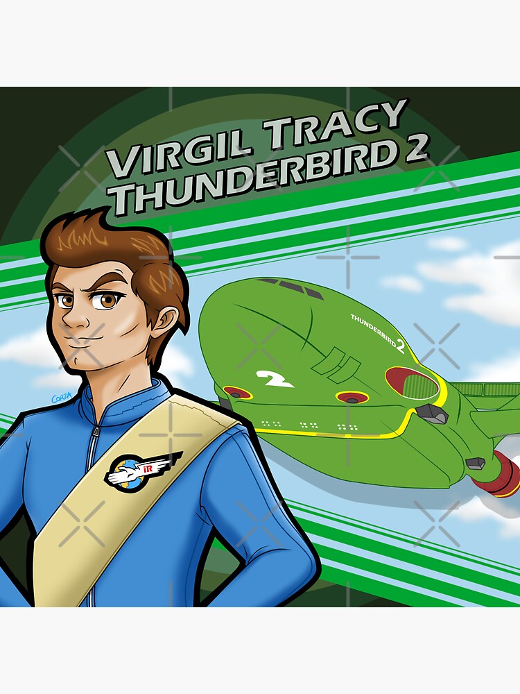 "Virgil Tracy & Thunderbird 2" Sticker for Sale by corzamoon | Redbubble