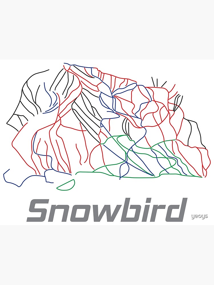 Snowbird Utah Ski Pist Map - Winter Vacation Gift Premium Matte ...