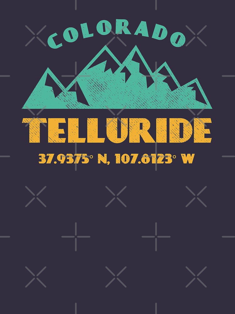 "Telluride, Colorado Coordinates Graphic Gifts" T-shirt for Sale by ...